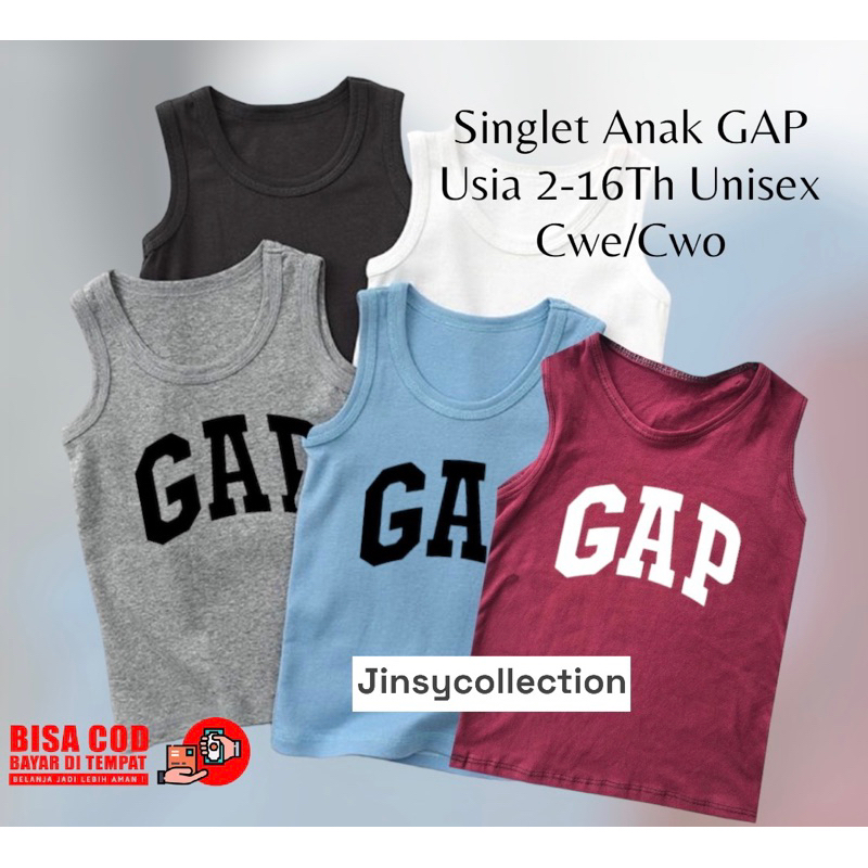 Jual Singlet Anak Cwe/Cwo Unisex Ideal Usia 2-16th Singlet Anak Anak ...