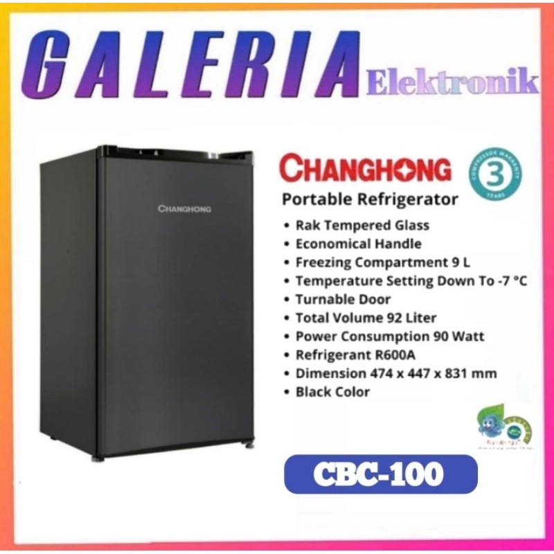 Jual KULKAS 1 PINTU CHANGHONG CBC 100 / CBC100 / CBC-100 LEMARI ES ...