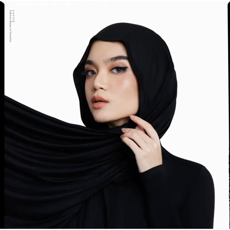 Jual LAFIYE SKIV ROU SCARF BLACK TAUPE | Shopee Indonesia