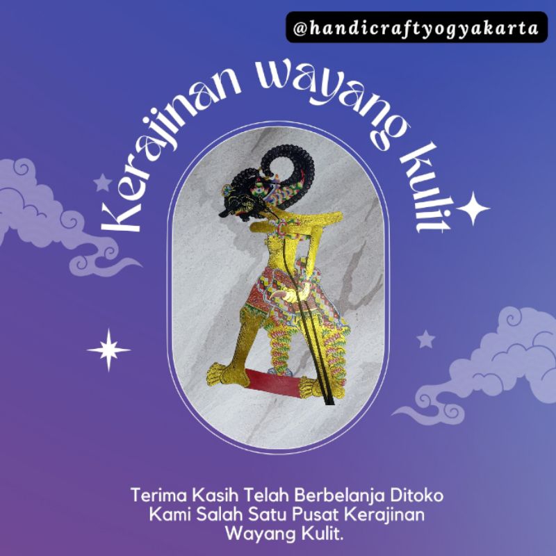 Jual wayang kulit asli Bima/Werkudara/Werkudoro tinggi wayang-+65 ...