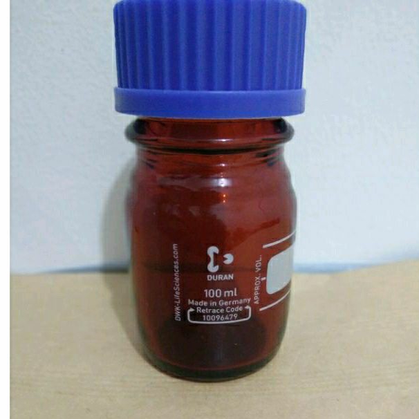Jual Laboratory Bottle Amber 100ML Duran. Botol Lab Coklat 100ML Duran ...