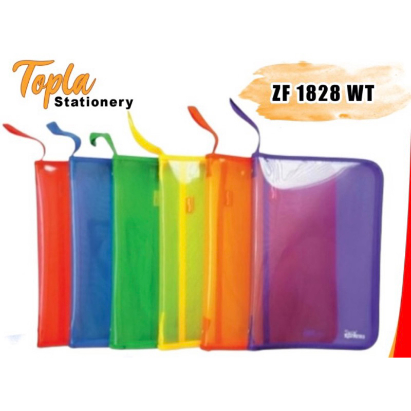 Jual MAP PLASTIK ZIPPER / MAP PLASTIK SLETING FOLIO TOPLA ZF1828 (1PCS ...