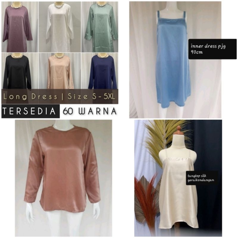 Jual INNER SATIN DRESS SILK HIJAB NON HIJAB / DALAMAN KEBAYA MODERN ...
