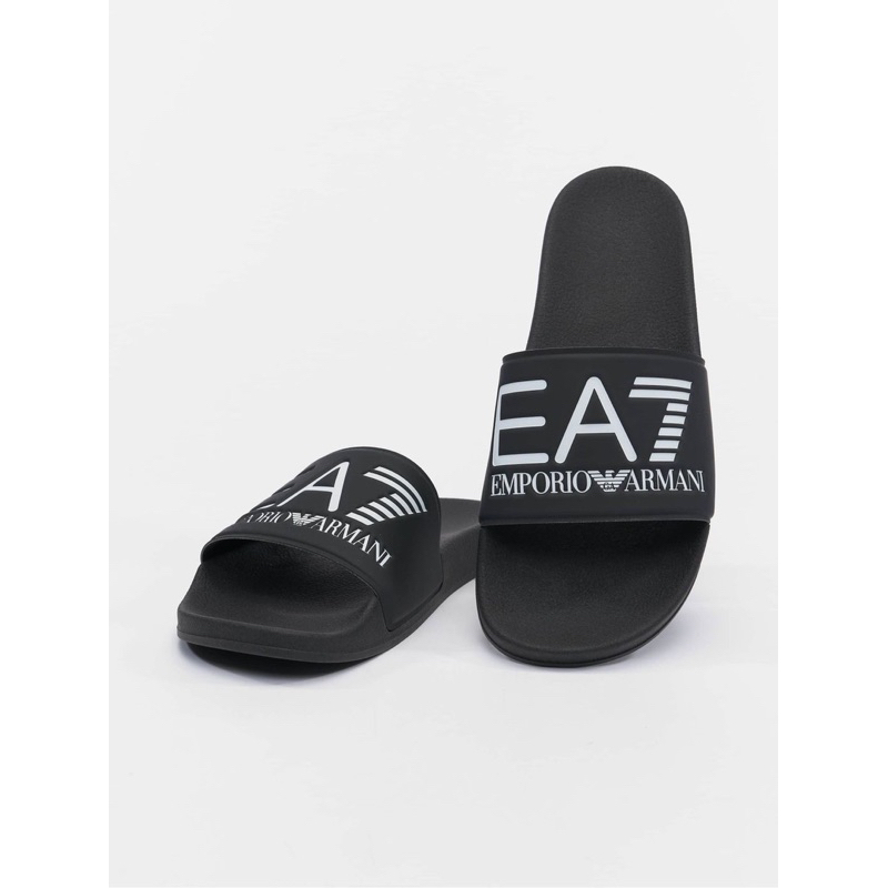 Jual SANDAL SLIDES EMPORIO ARMANI EA7 FULL BLACK ORIGINAL AUTHENTIC ...