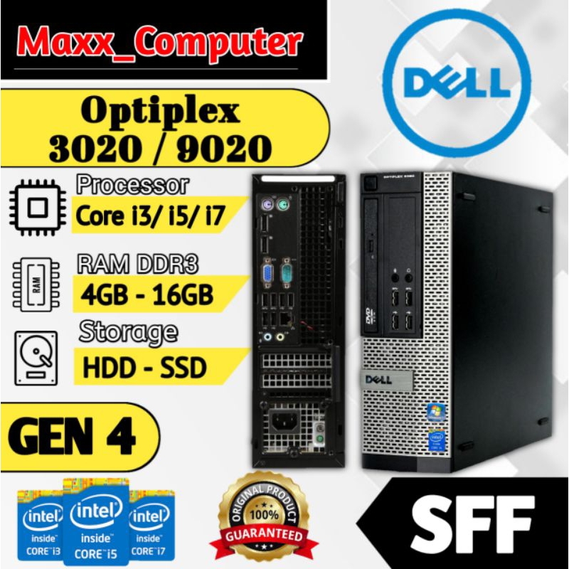 Jual CPU DELL OPTIPLEX 3020/9020 SFF CORE i3 /i5 /i7 4TH GEN PC SLIM | Shopee Indonesia