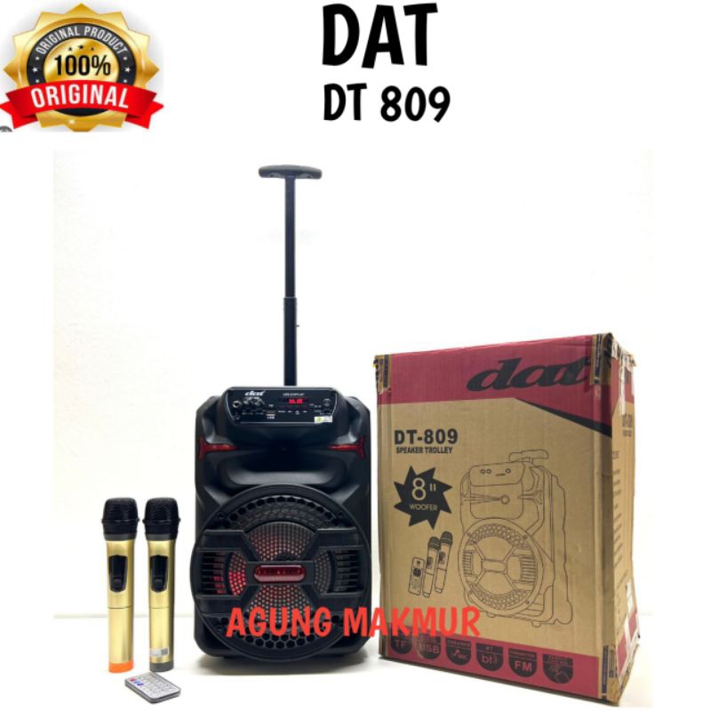 Jual Speaker Portable Wirelesss Dat DT 809 Original 8 inch Bluetooth ...
