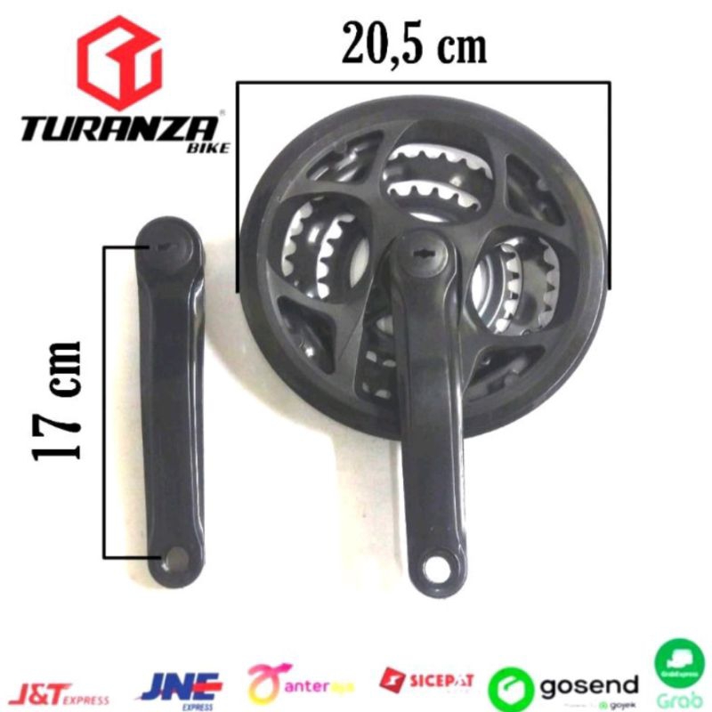 Jual TURANZA BIKE CRANK Gir tengah sepeda MTB Lipat Gunung 3 susun ...