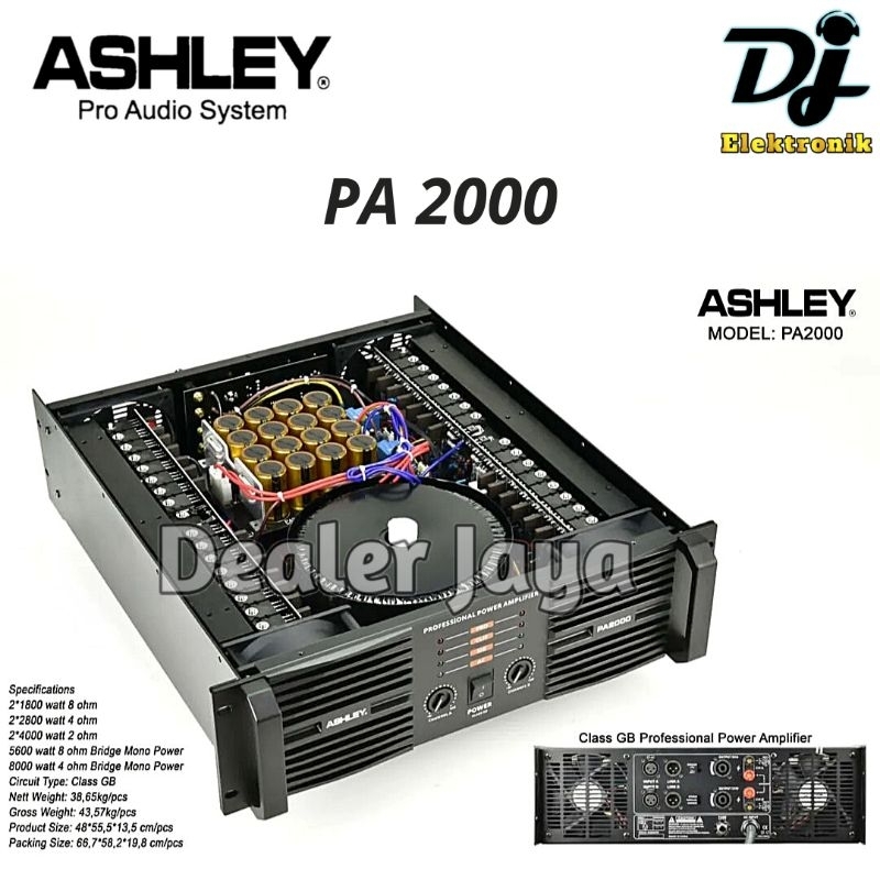 Jual Power Amplifier Ashley PA 2000 / PA2000 - 2 channel | Shopee Indonesia
