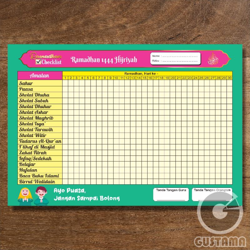 Jual Checklist Ramadhan, Ramadhan Activity TIDAK GLOSSY A3 | Shopee ...