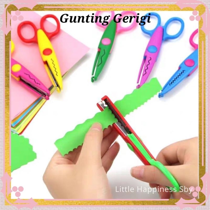 Jual Gunting kertas gerigi gelombang zigzag warna warni imut untuk ...
