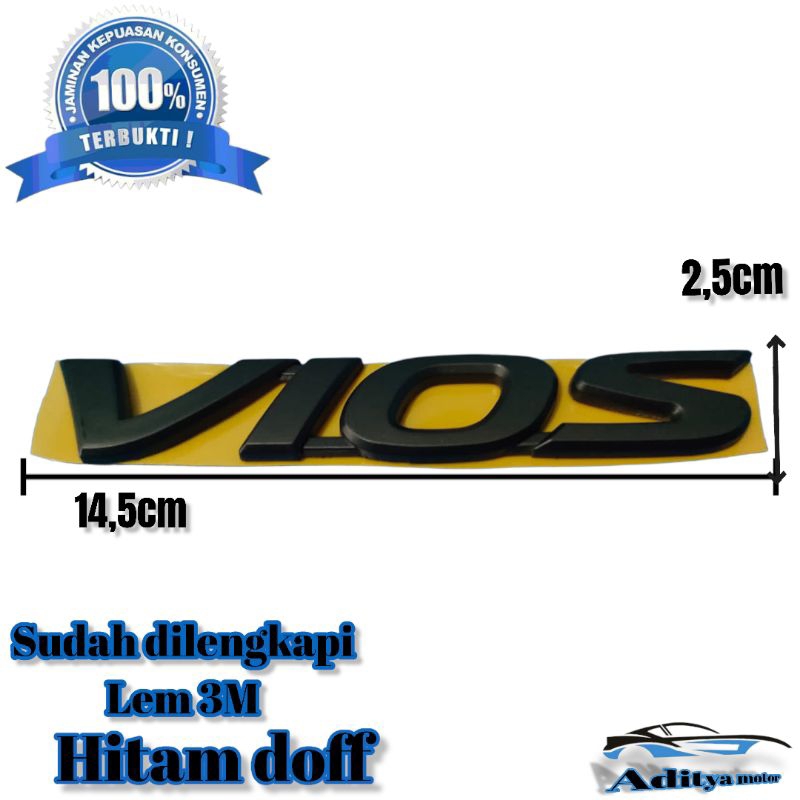 Jual emblem Vios hitam doff tulisan emblem Vios hitam doff original ...