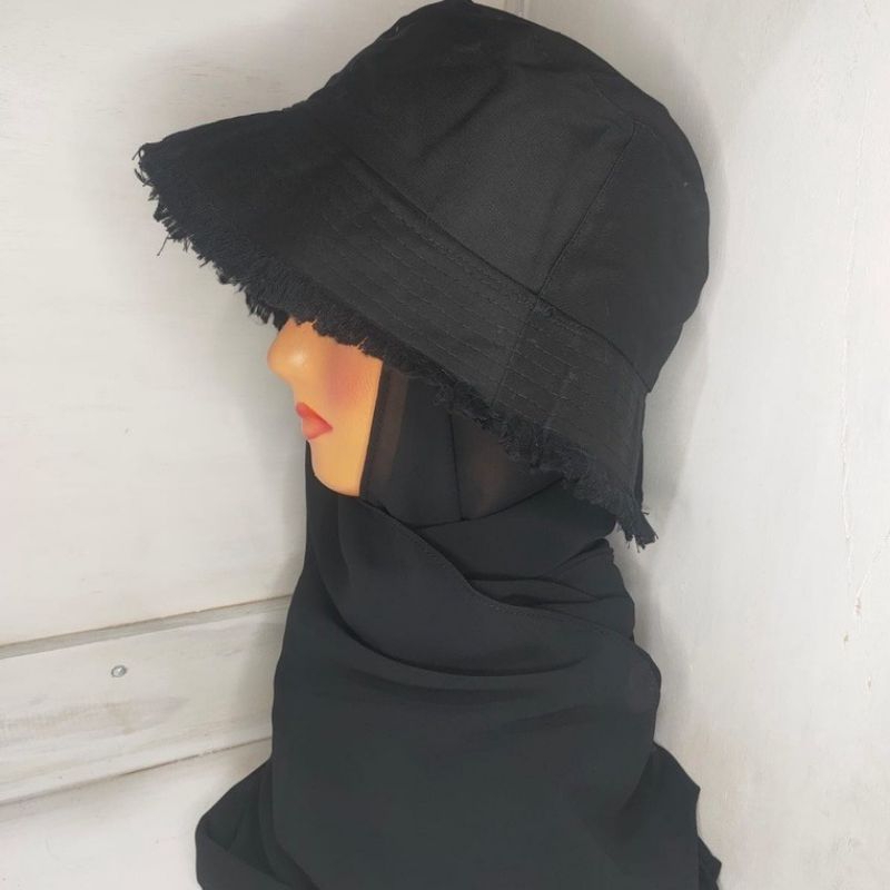 Jual HIJAB PASMINA BUCKET RAWIS / BUCKET HAT PASMINA / PASHMINA TOPI ...