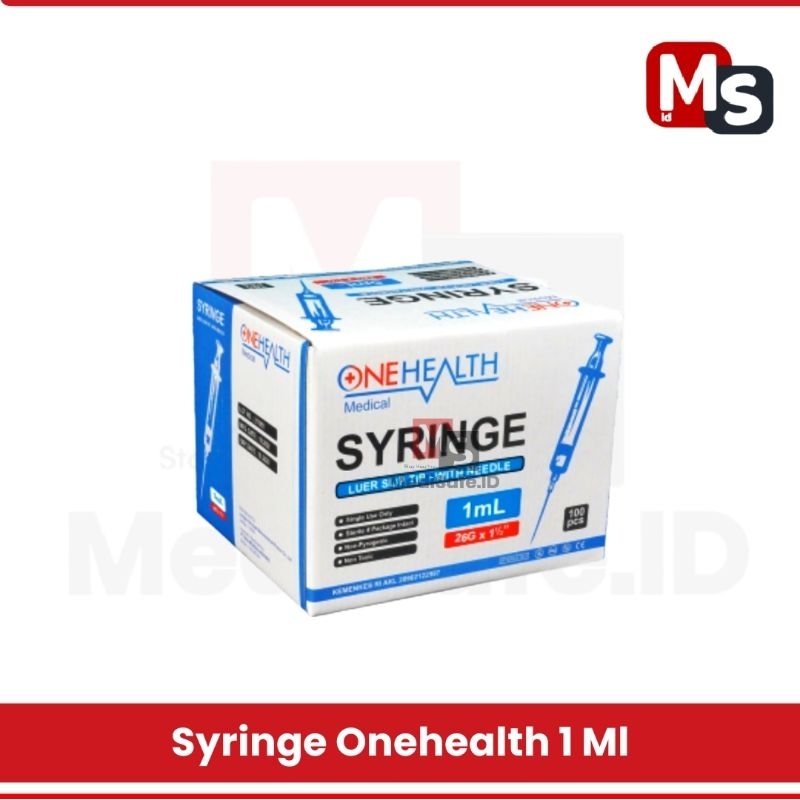 Jual Spuit 1 ml Onehealth Disposable Syringe 1 Cc Isi 100/ Box | Shopee ...