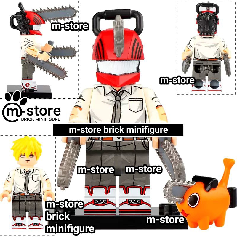 Jual brick chainsaw man denji devil human hybrid form pochita mini toy ...
