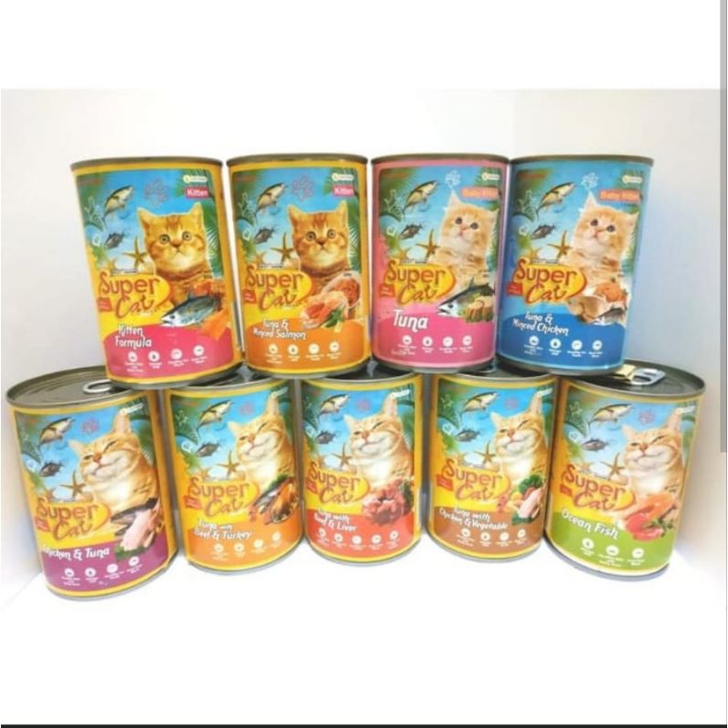 Jual SUPER CAT KALENG 400gr Adult-Kitten All Varian | Shopee Indonesia