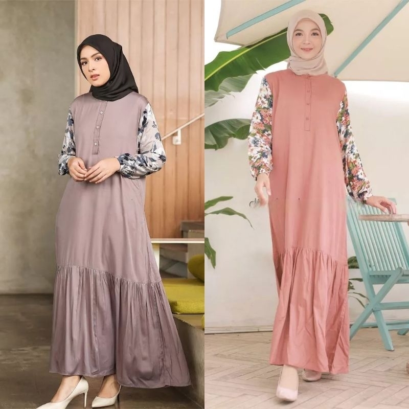Jual Gamis Rempel Bawah Kinan Series | Dress Rayon Premium Realpic ...