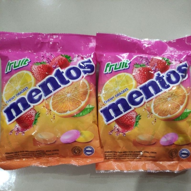 Jual PERMEN FRUIT CHEWY DRAGEES MENTOS ECER | Shopee Indonesia