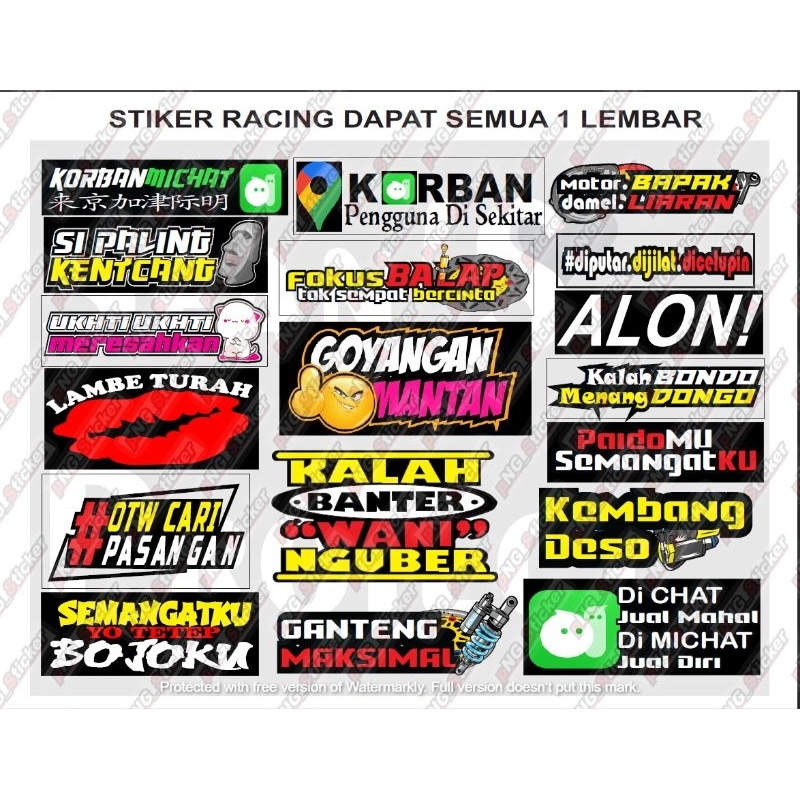 Jual Sticker Racing Pack Kata Kata | Shopee Indonesia