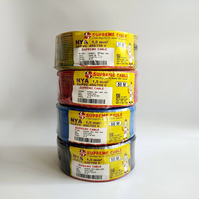 Jual Kabel NYA 1,5mm / 1.5mm SUPREME 50 meter | Shopee Indonesia