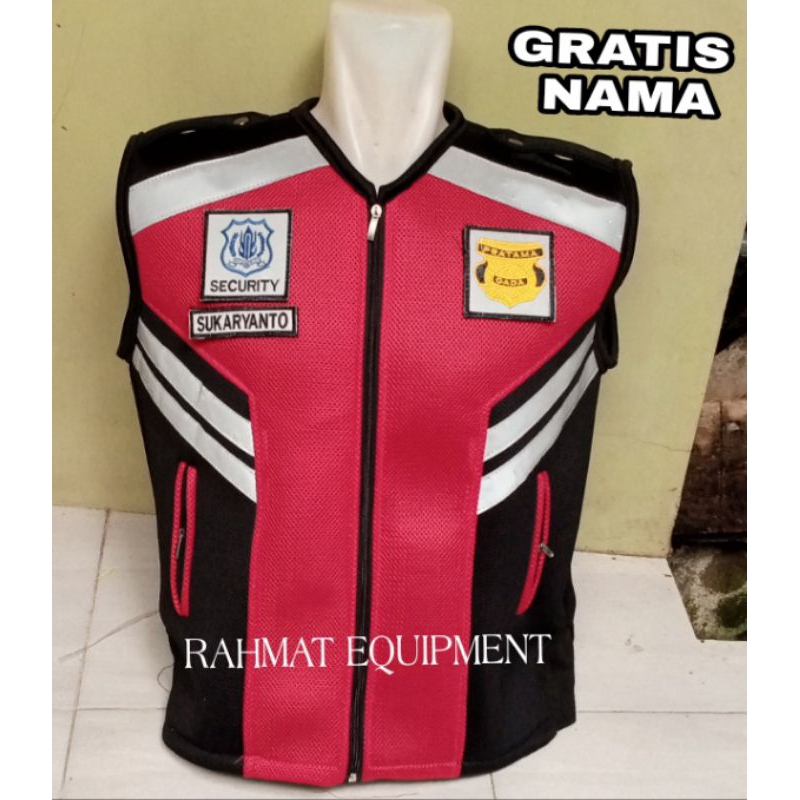 Jual Rompi Security Satpam Merah Doublemesh Tebal | Shopee Indonesia