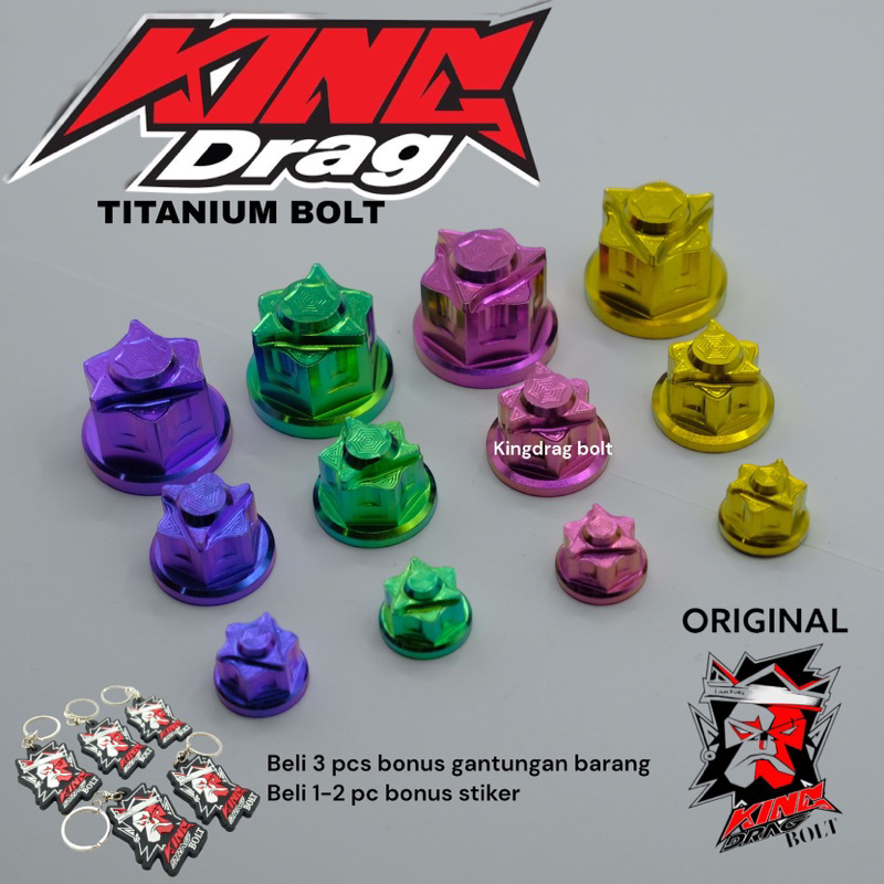 Jual MUR BAUT STAR HEAD TITANIUM KINGDRAG ORIGINAL M6 M8 M10 untuk baut ...