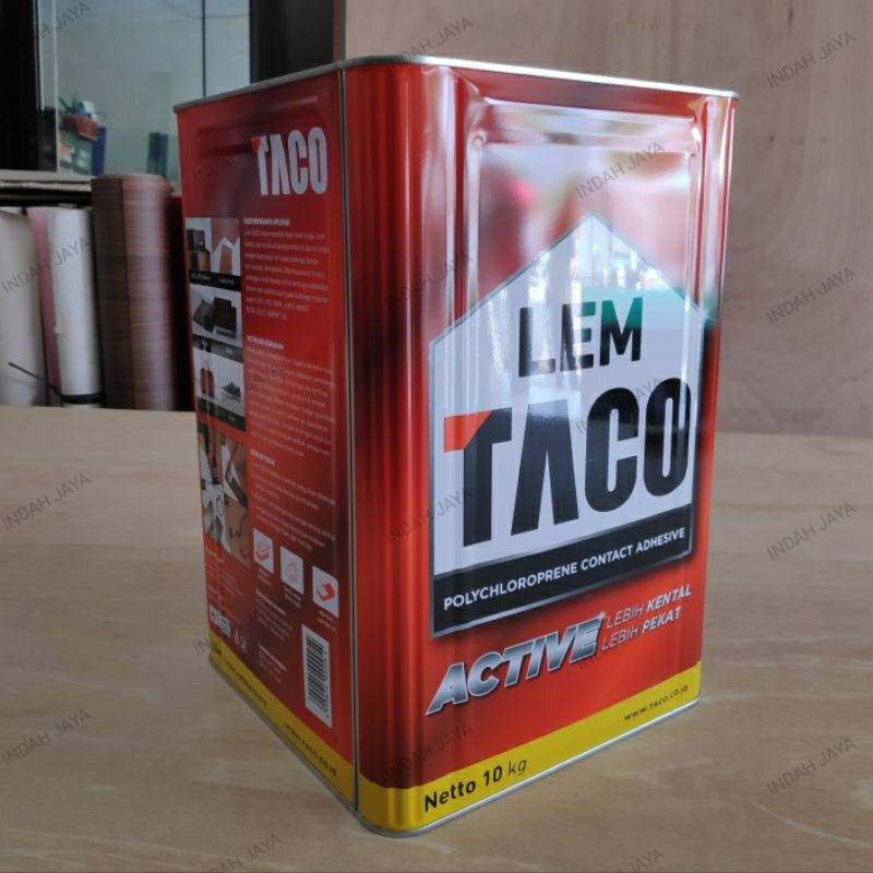 Jual Lem Kuning TACO Active Blek 10 kg - Triplek Multiplek Kayu HPL PVC Sheet MDF Vinyl Lanta ...