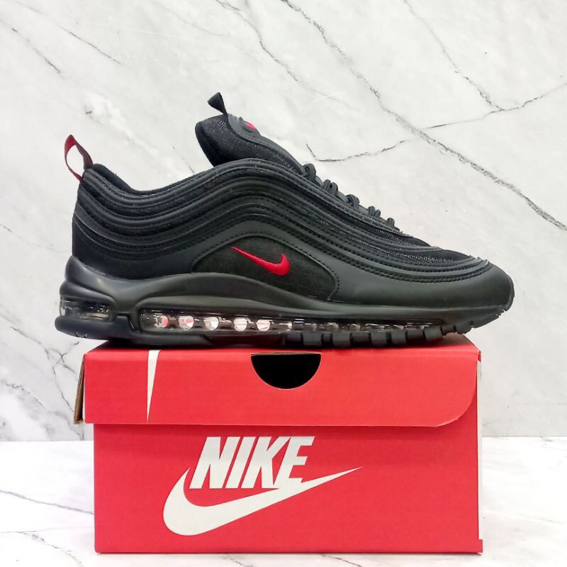 Jual NIKE AIR MAX 97 FULL BLACK RED | Shopee Indonesia