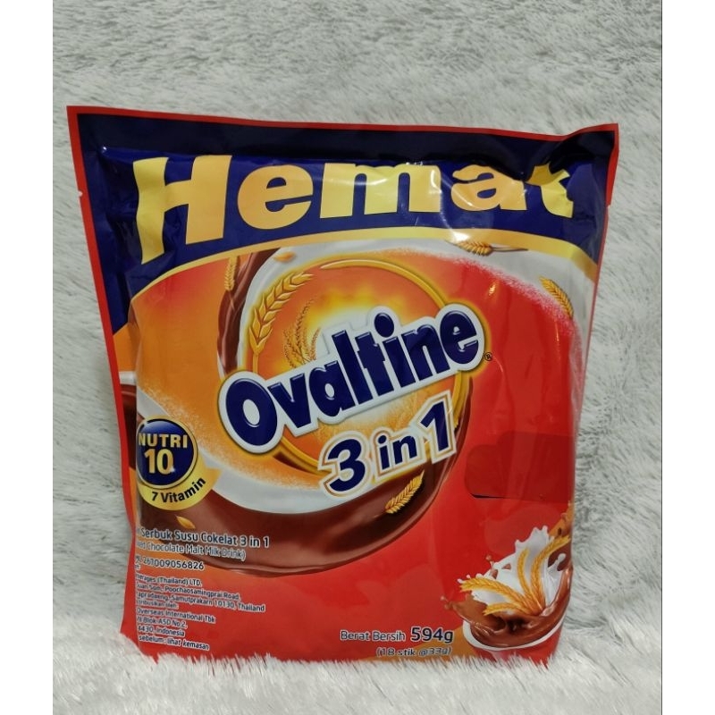 Jual Ovaltine 3 in 1 Chocolate Malt Milk Drink/Crunchy Malt Drink ...