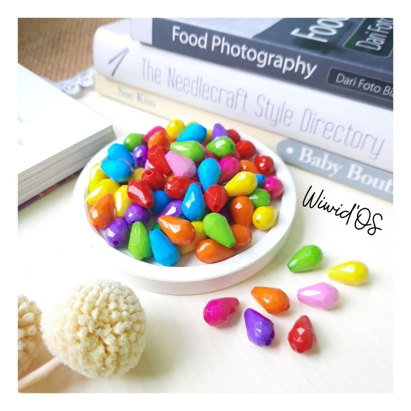 Jual (30 biji) MANIK PLASTIK TETES 8x10 mm | Shopee Indonesia