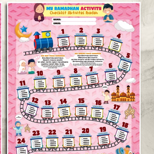 Jual POSTER EDUKASI - POSTER CHECKLIST RAMADHAN ACTIVITY - Checklist ...