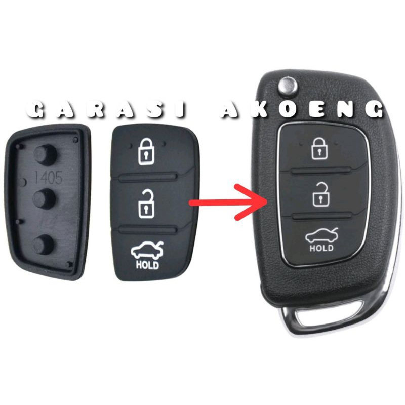 Jual Keypad Remote Kunci Hyundai Santa Fe Tucson 3 Tombol Karet Lipat ...