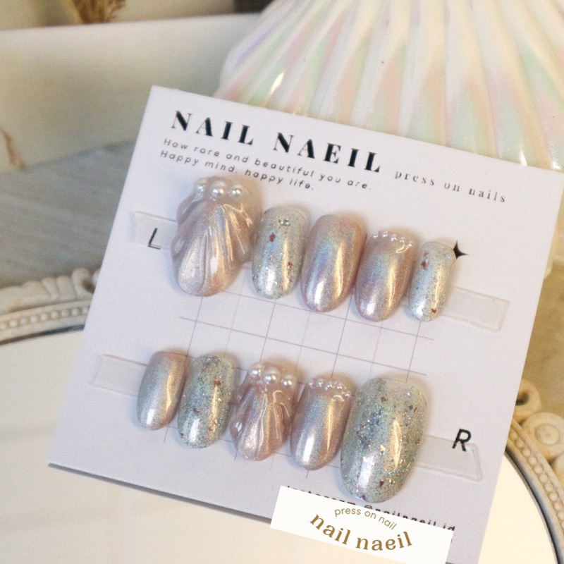 Jual Press on Nail Holo Shell Japanese Nail | Shopee Indonesia
