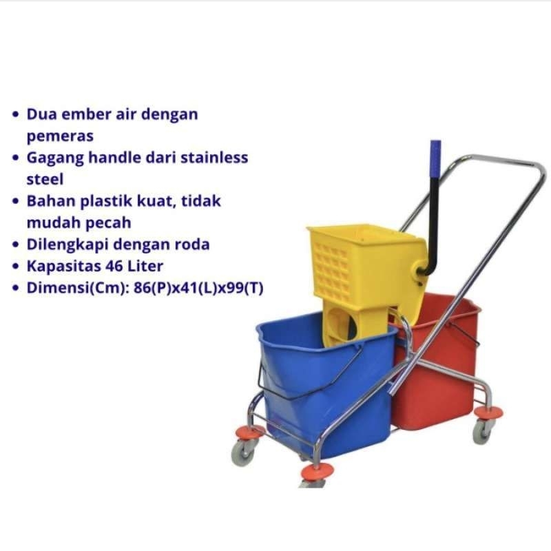 Jual Double Bucket,Mop+pres kerangka besi House keeping | Shopee Indonesia
