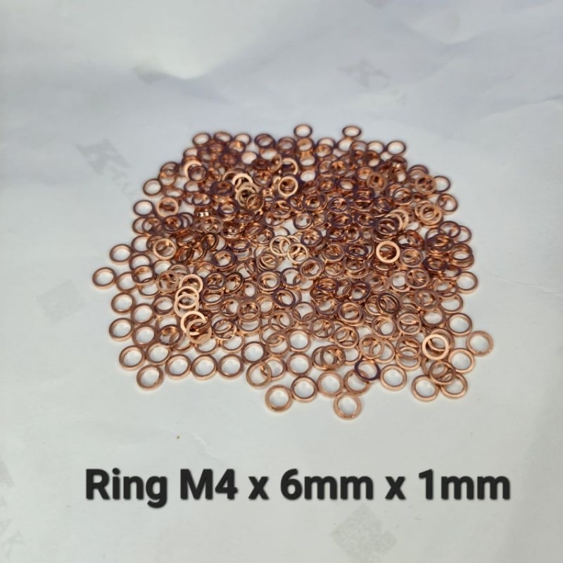 Jual Ring Kuningan Tembaga 4mm 4mili M4 Copper Washer Ring Plat ...