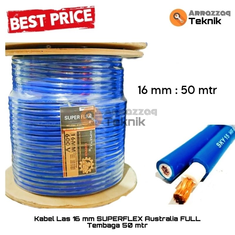 Jual Kabel Las 16mm SUPERFLEX Australia FULL Tembaga 50 mtr - Welding ...