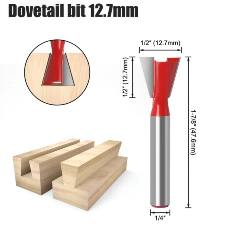 Jual MATA PROFIL KAYU DOVETAIL JOINT | MATA ROUTER STRAIGHT BIT TRIMMER ...