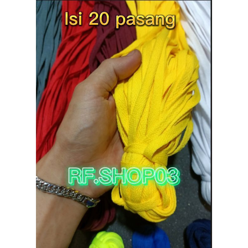 Jual (PAKET 20 PASANG) GROSIR GUDANG TALI SEPATU GEPENG/TALI PIPIH ISI ...