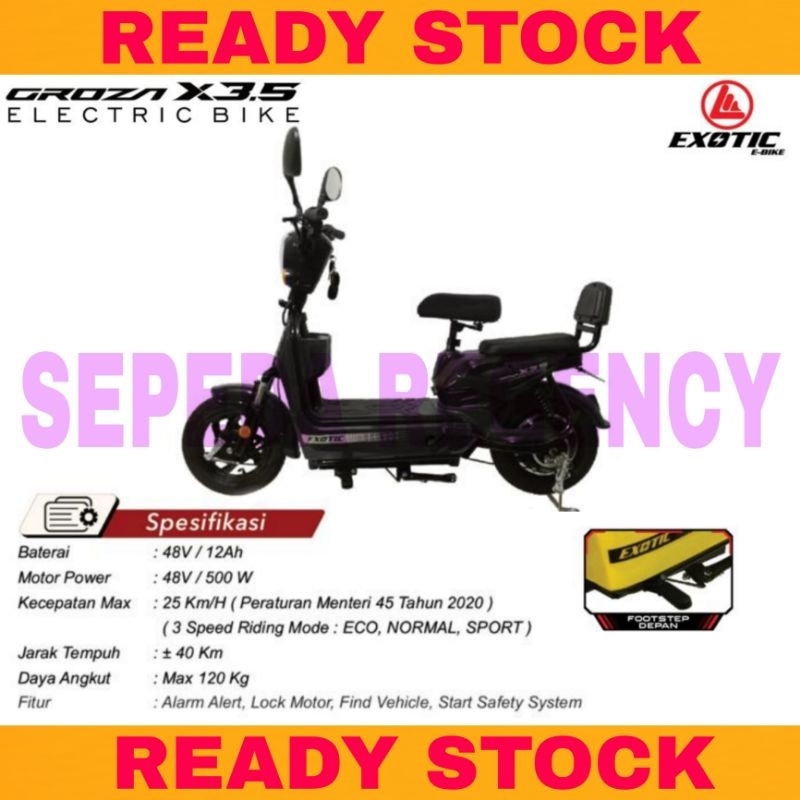 Jual Sepeda Listrik EXOTIC GROZA X 3.5 500 Watt Electric Bike By ...