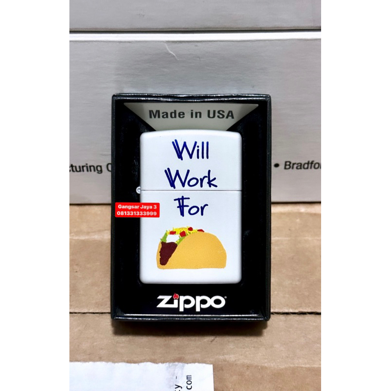 Jual korek zippo original USA 29715 Will work for tacos | Shopee Indonesia