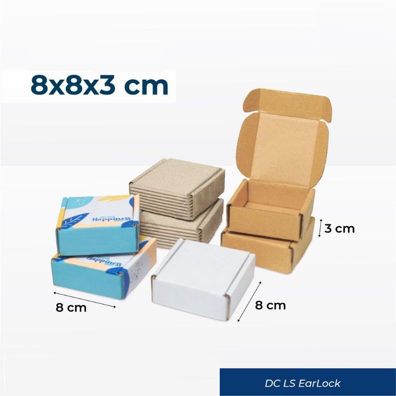 Jual Box 8x8x3cm kardus/kardus mini/kardus kecil/boxkecil/karton/kado ...