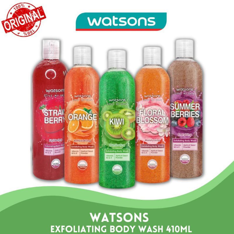 Jual WATSONS Body Wash Exfoliating Shower Scrub 410ml | Shopee Indonesia