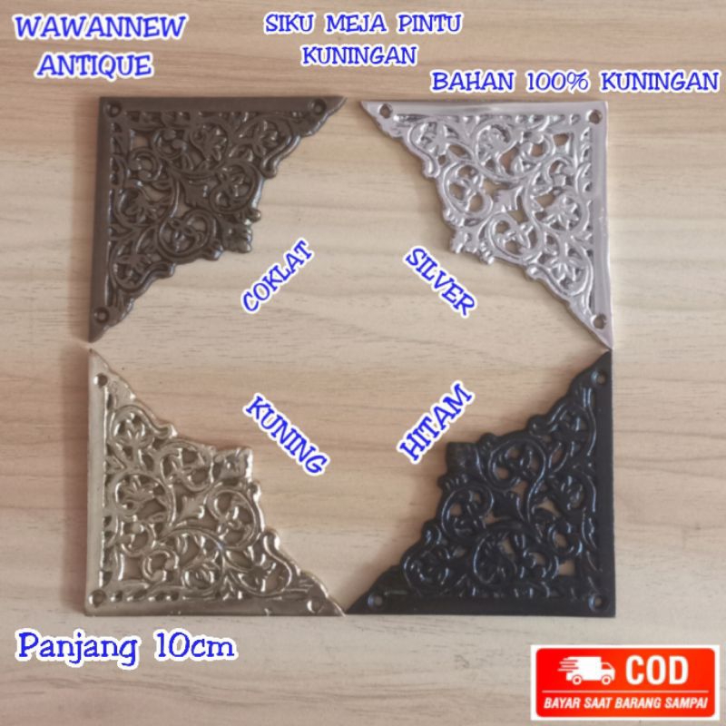 Jual Siku Ukir Ornamen Meja Lemari Pintu Kuningan Antik Murah 10cm ...