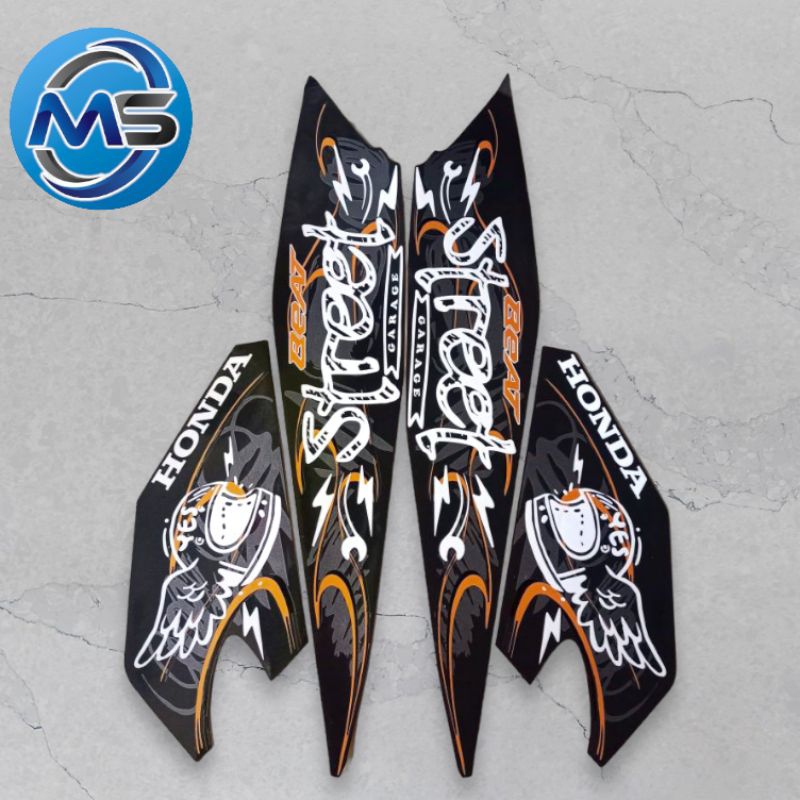 Jual Stiker Striping Motor Beat Street 2021 Hitam Sticker Lis Body ...