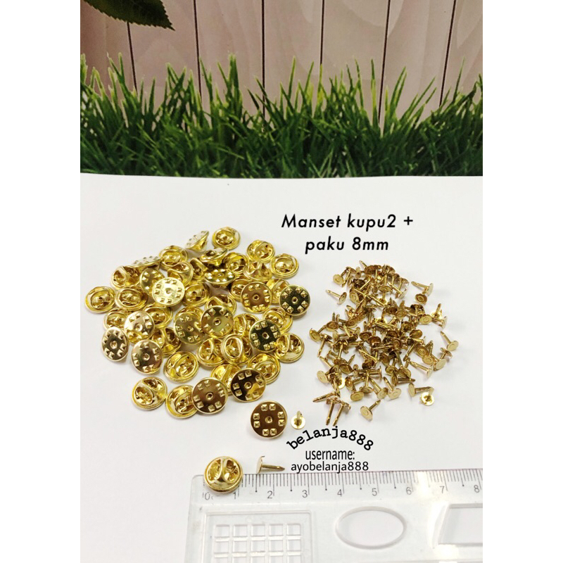 Jual Kancing knop manset kupu-kupu plus paku manset - 100set | Shopee ...