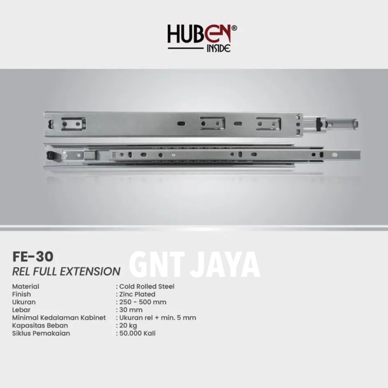 Jual REL LACI HUBEN FE-30 1pasang 2pcs 35cm 40cm kanan dan kiri full ...