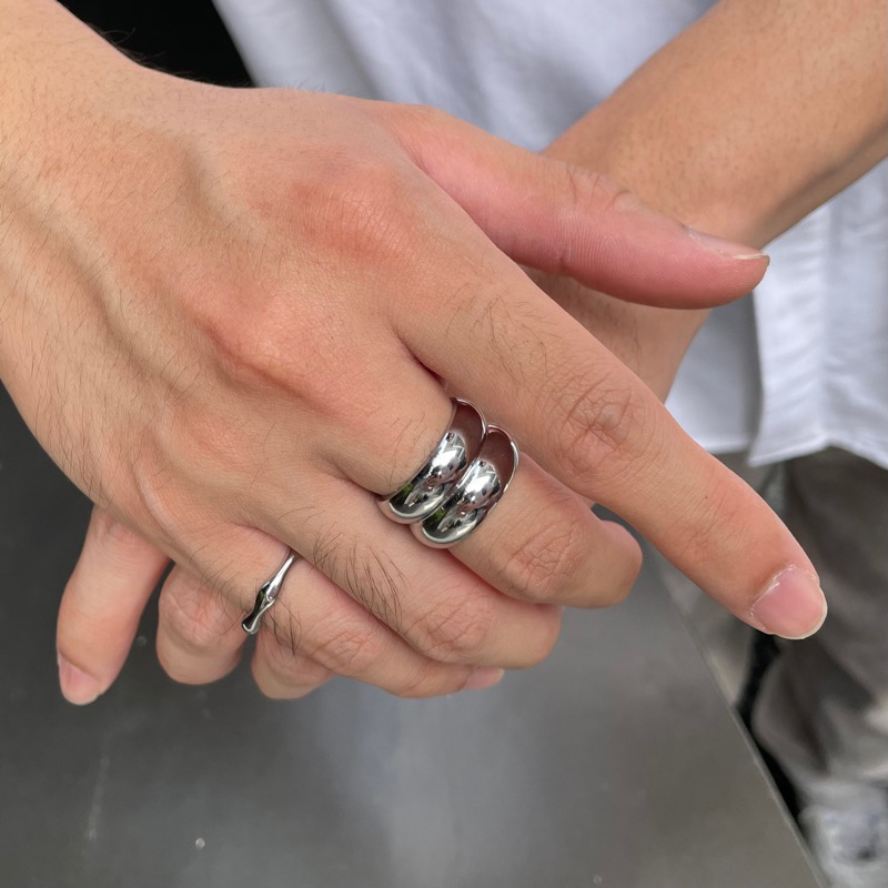 Jual GUSH STUDIO Level Ring - Stainless Steel Anti Karat Unisex Silver ...