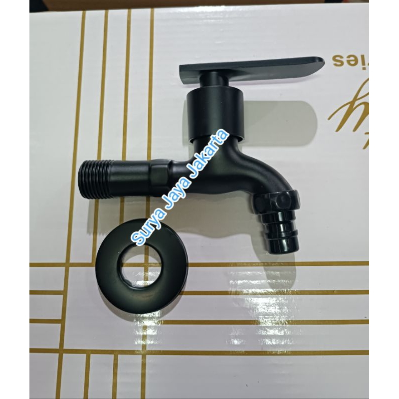 Jual PROMO Keran taman stainless hitam / Kran taman hitam / Kran tembok ...