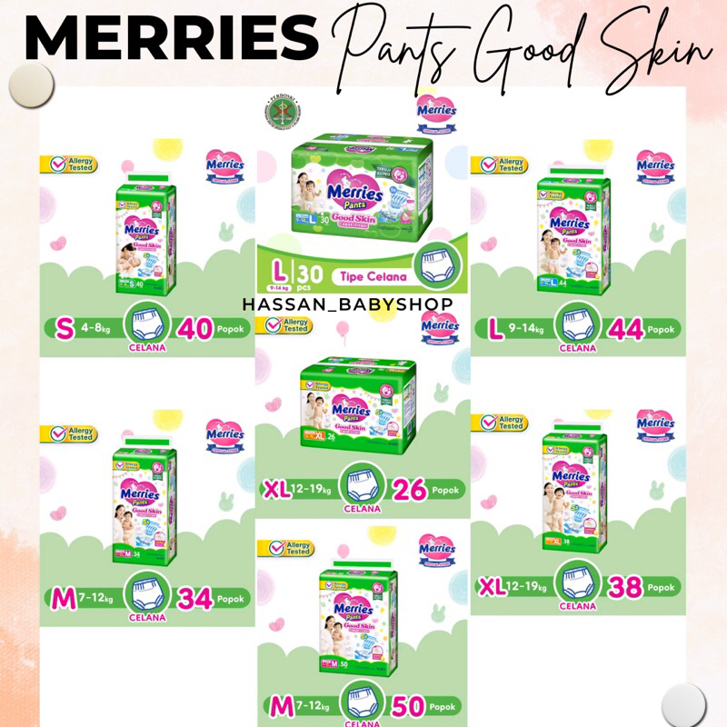 Jual Merries Pants Good Skin NB-S44/ M34/ L30 / XL26 / M50 / L44 / XL38 ...