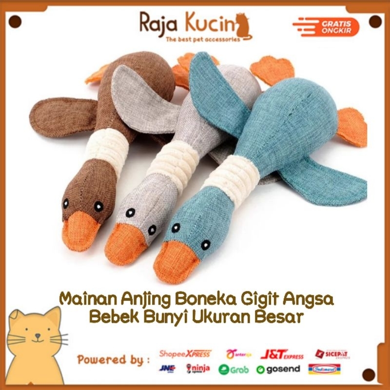 Jual Mainan anjing boneka gigit angsa bebek bunyi bersuara jumbo ...