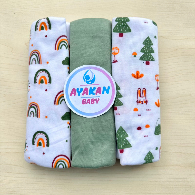 Jual AYAKAN BABY - 3 PCS Bedong Pernel Bayi Baru Lahir series sage ...